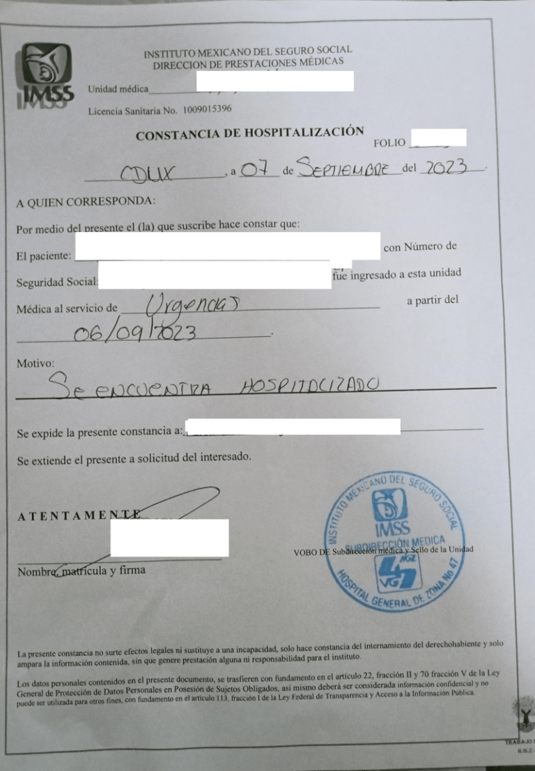 Guía completa sobre la constancia de hospitalización en el IMSS: requisitos, procedimiento y ...