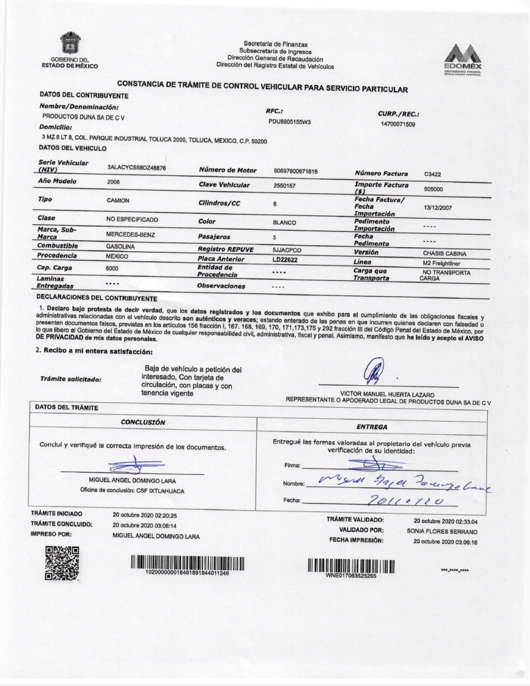Todo lo que necesitas saber sobre la constancia de trámite de control vehicular para servicio ...